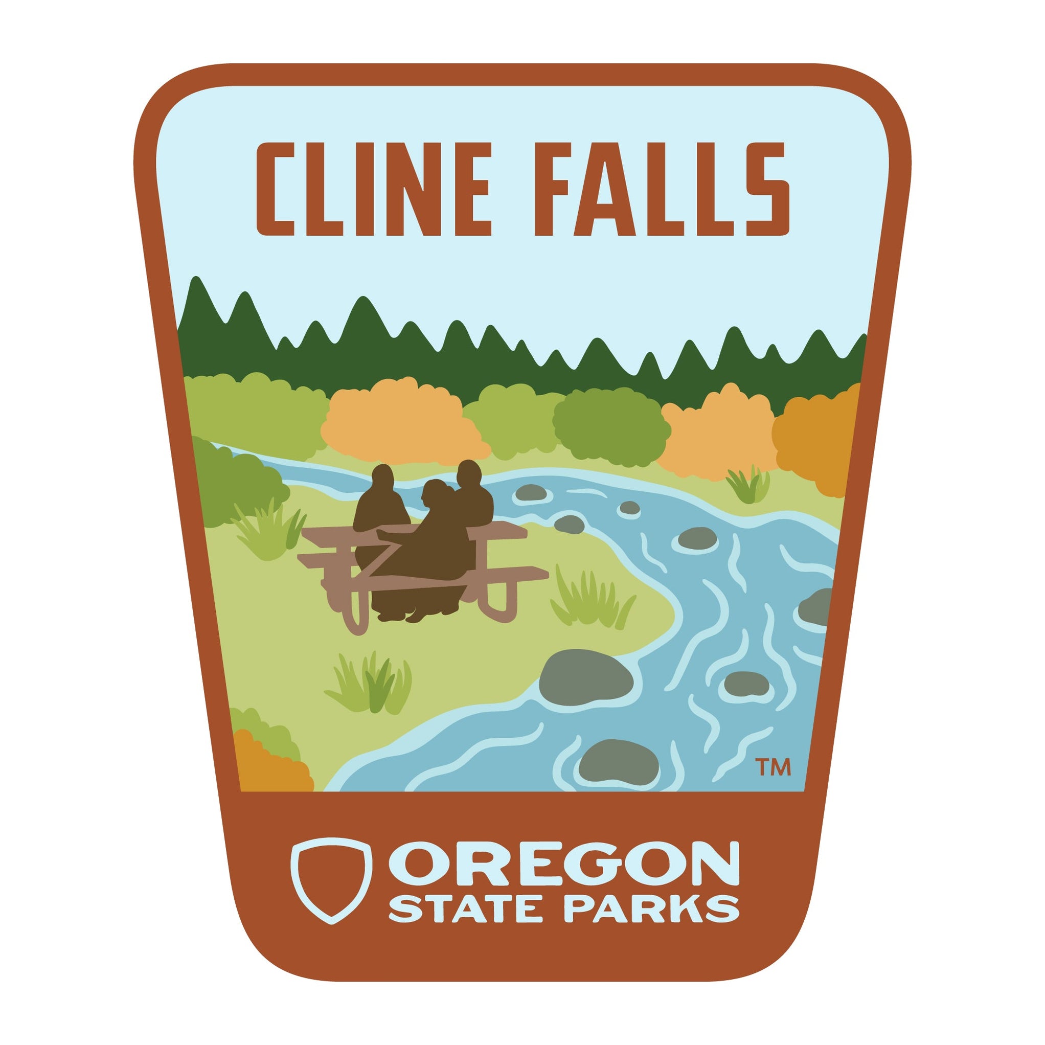 Cline Falls, 3.25” Weatherproof Sticker — Patchmarks