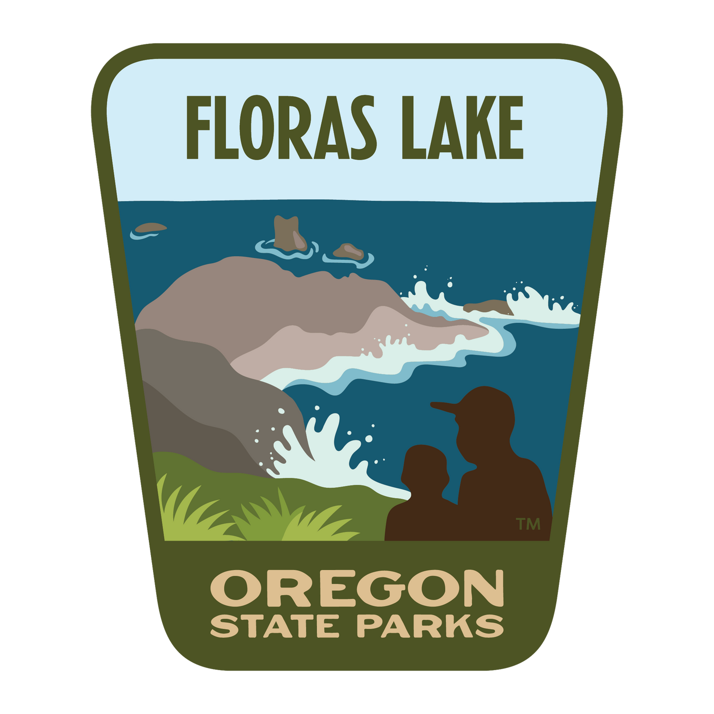 Floras Lake, 3.25” Sticker | Oregon State Parks – Patchmarks