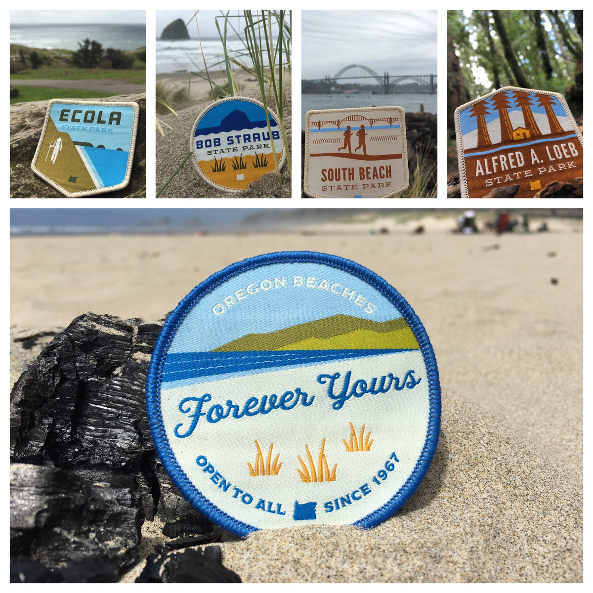 21 Oregon State Parks - Oregon Coast Iron-on Patch Set — Patchmarks