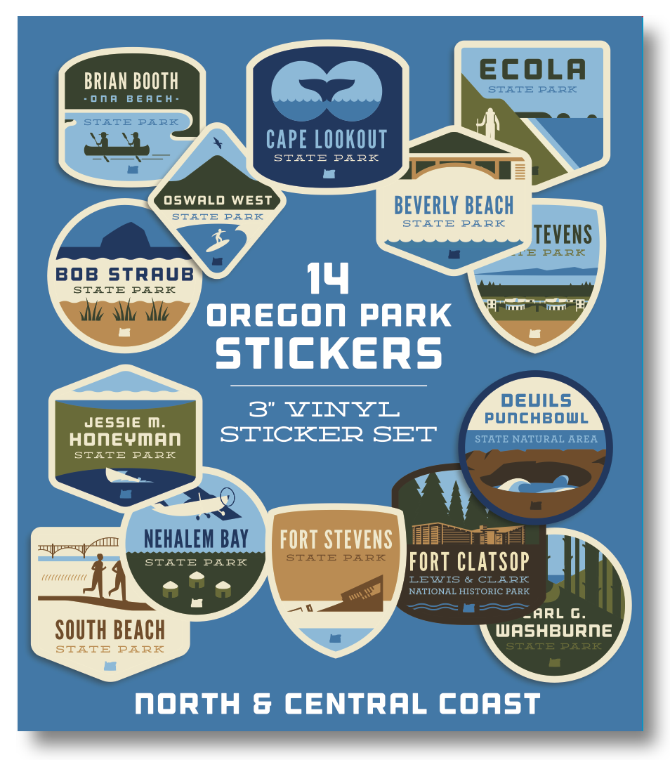 Oregon Parks Regional Sticker Packs — Patchmarks